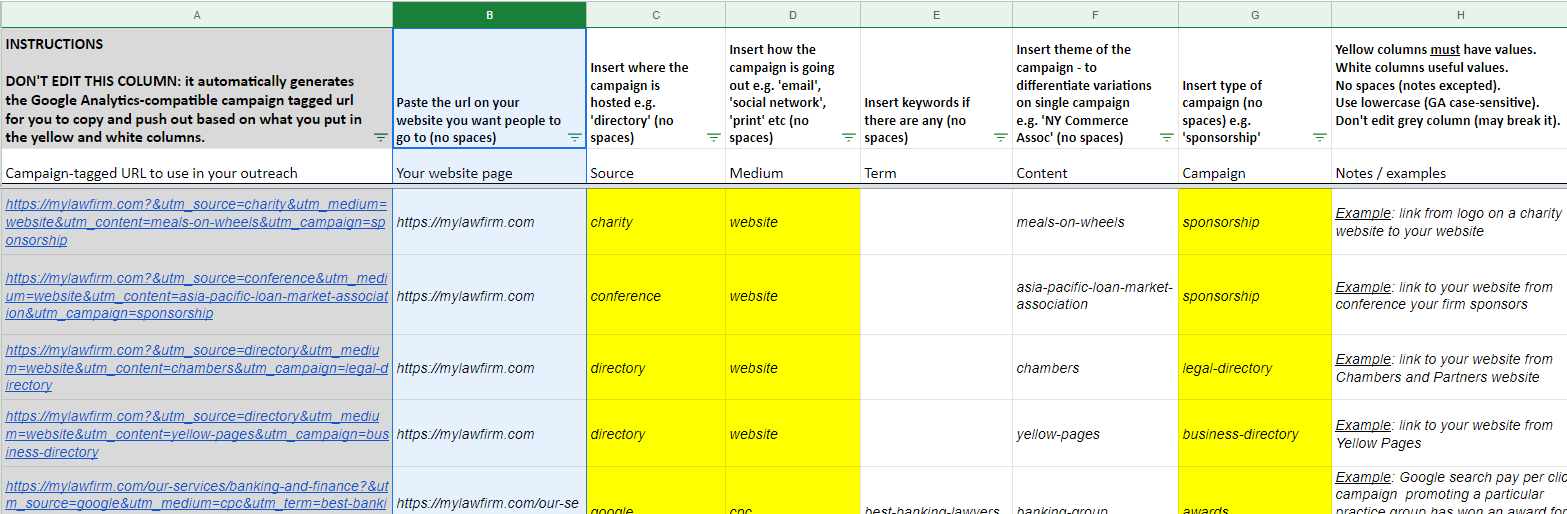 Free campaign tagging & url builder tools/reports for lawyers & accountants